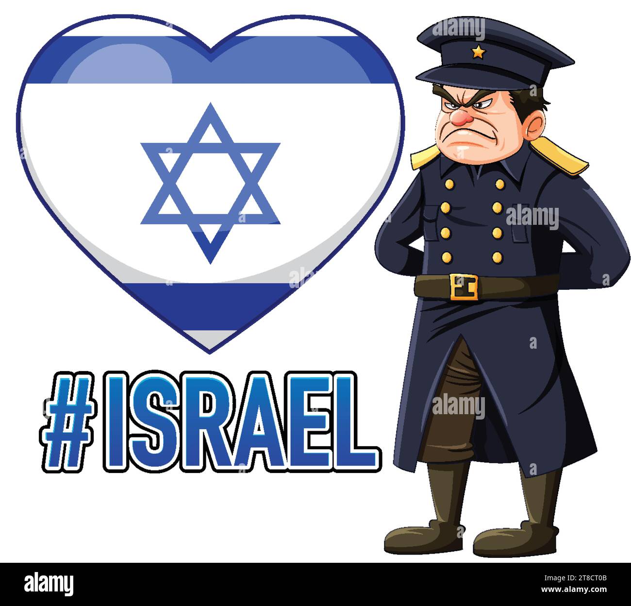 Illustration of a cartoon character showing support for Israel's army ...