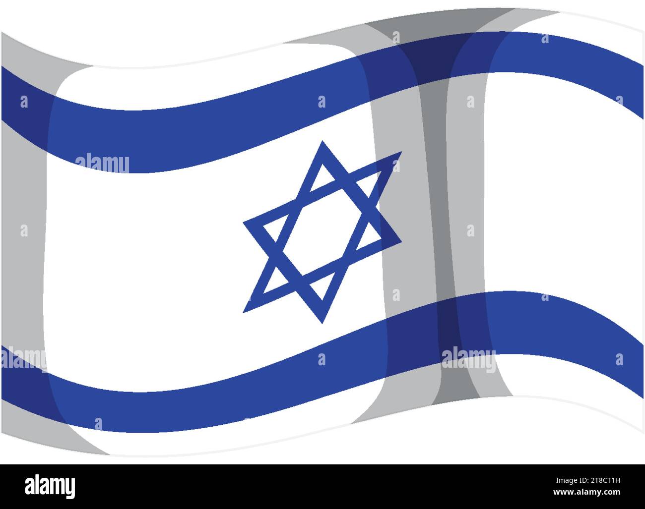 A vector cartoon illustration of an isolated Israel flag for use as an ...