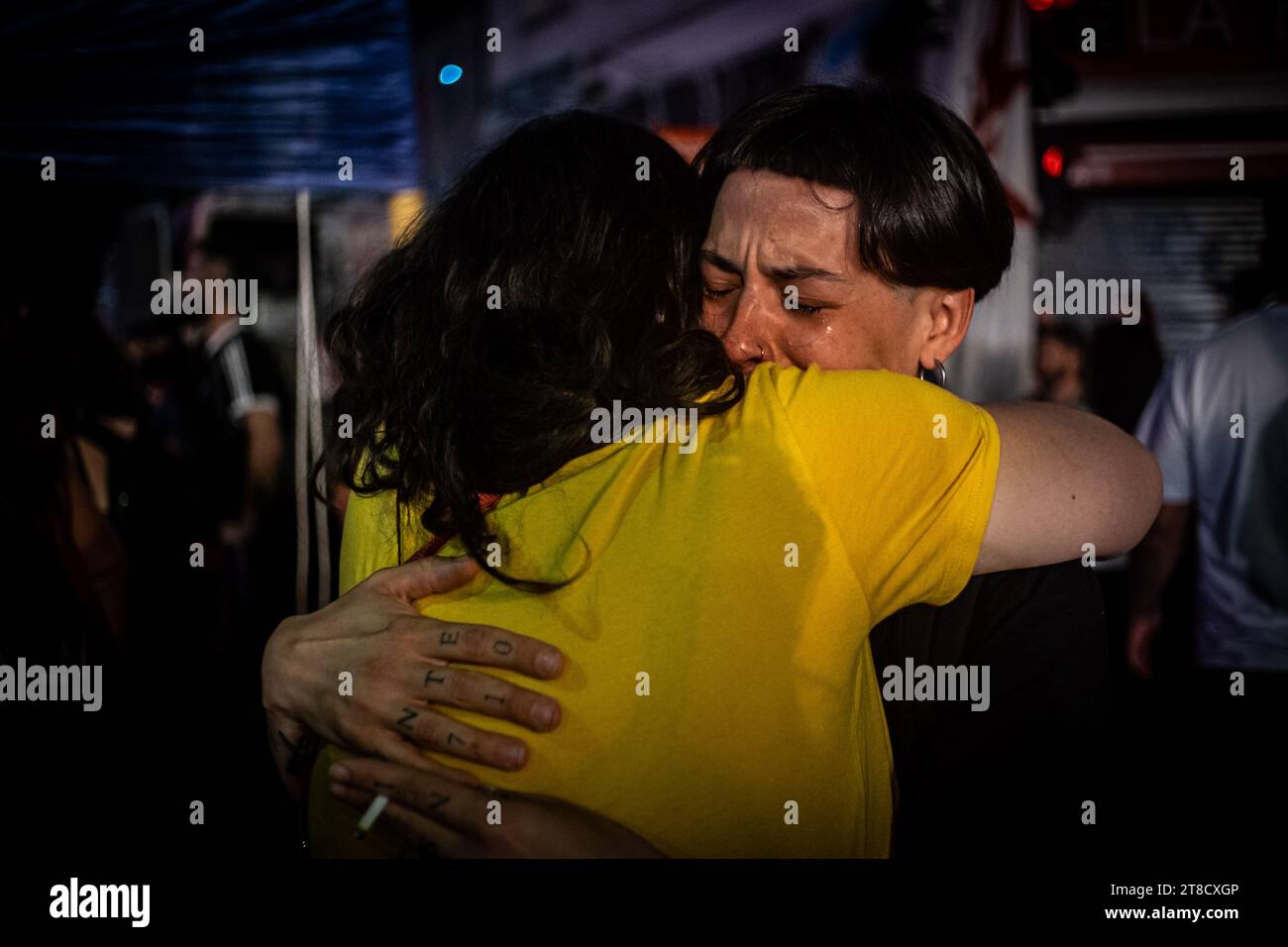 Buenos Aires, Buenos Aires, Argentina. 20th Nov, 2023. Women cry of ...