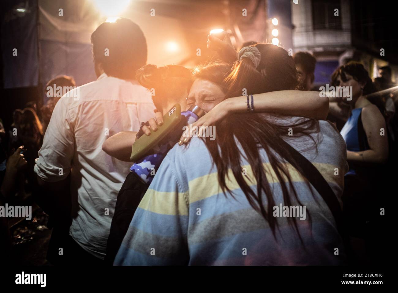 Buenos Aires, Buenos Aires, Argentina. 20th Nov, 2023. Women cry of ...