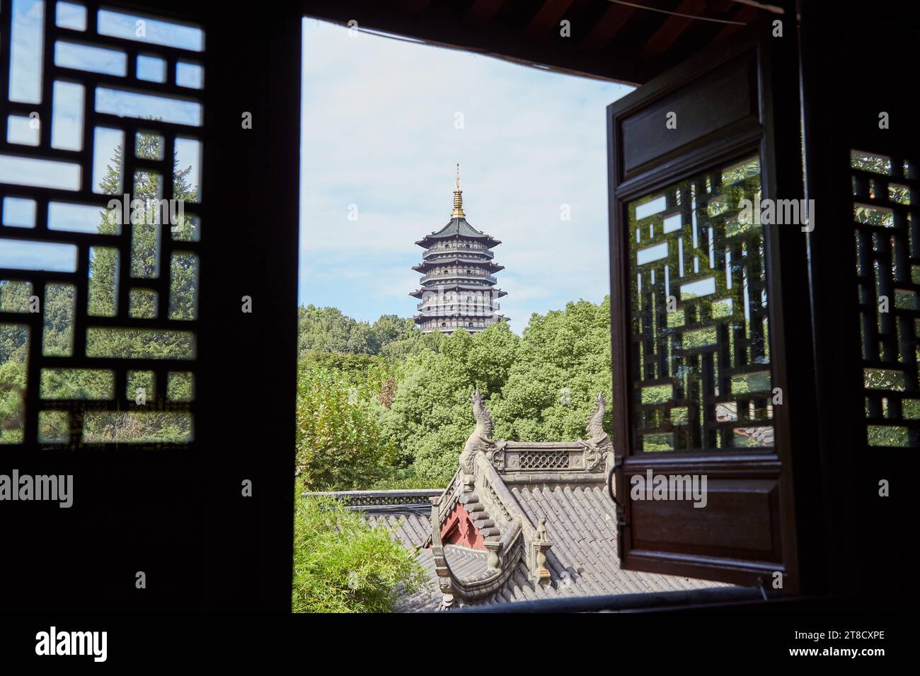 The ancient Buddhist Jingci Temple in Hangzhou, Zhejiang Province ...