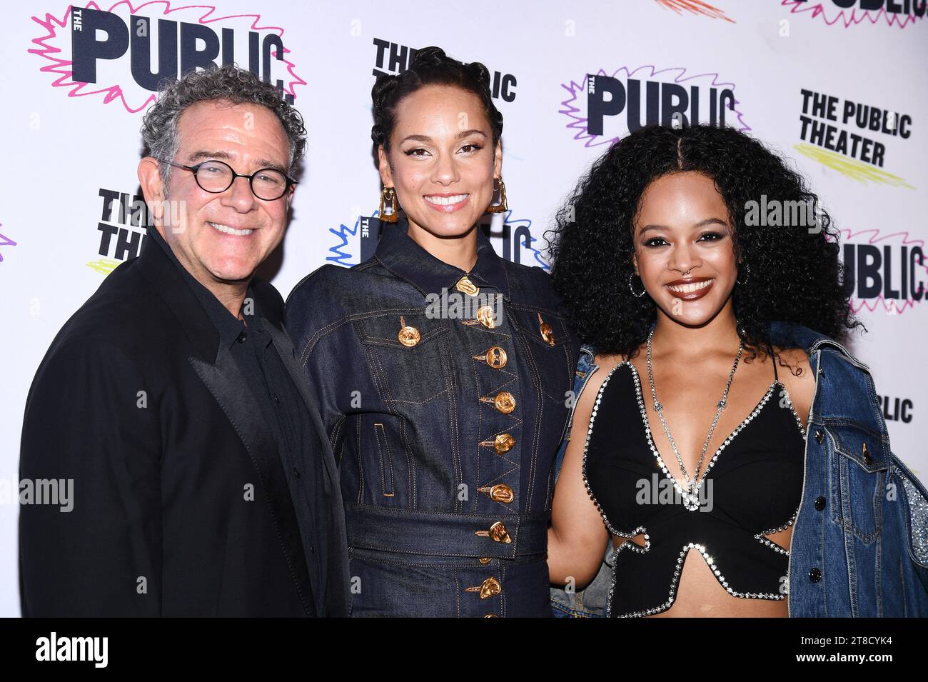 New York, USA. 19th Nov, 2023. (L-R) Michael Grief, Alicia Keys and ...