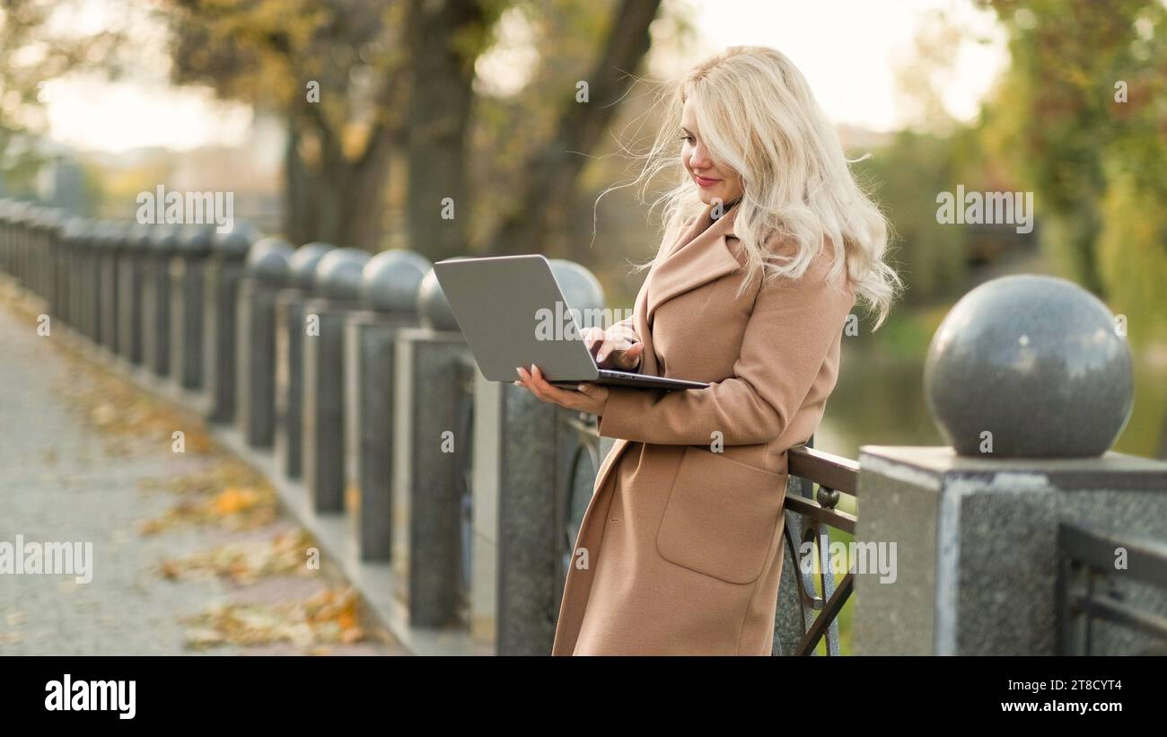 Virtual communication relaxed woman distance Stock Photo - Alamy