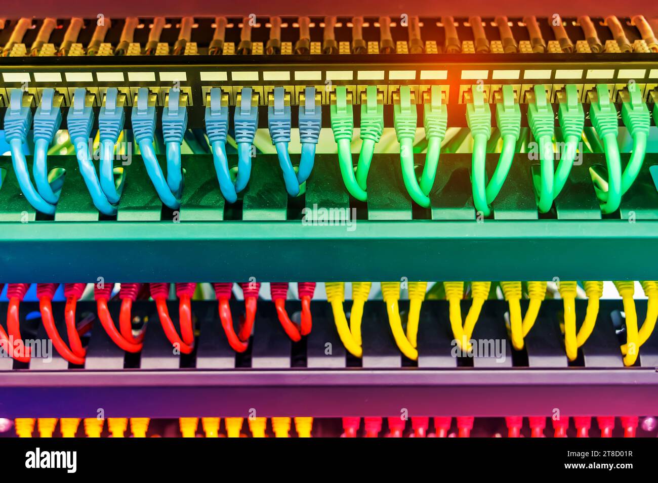 Network cables in switch and firewall in cloud computing data center server rack Stock Photo - Alamy