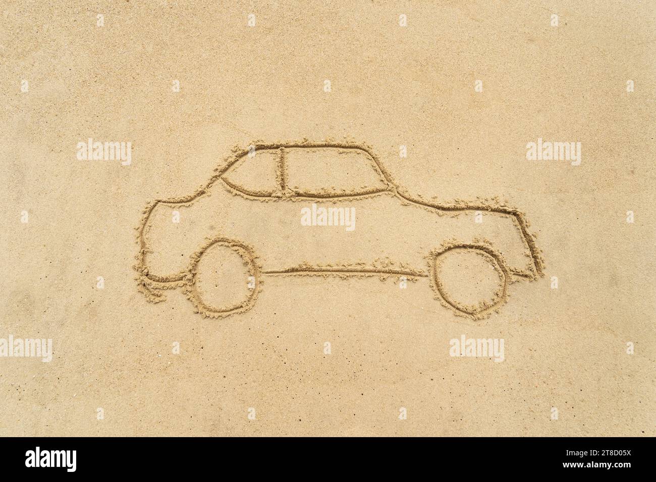 Car drawing in sand hi-res stock photography and images - Alamy