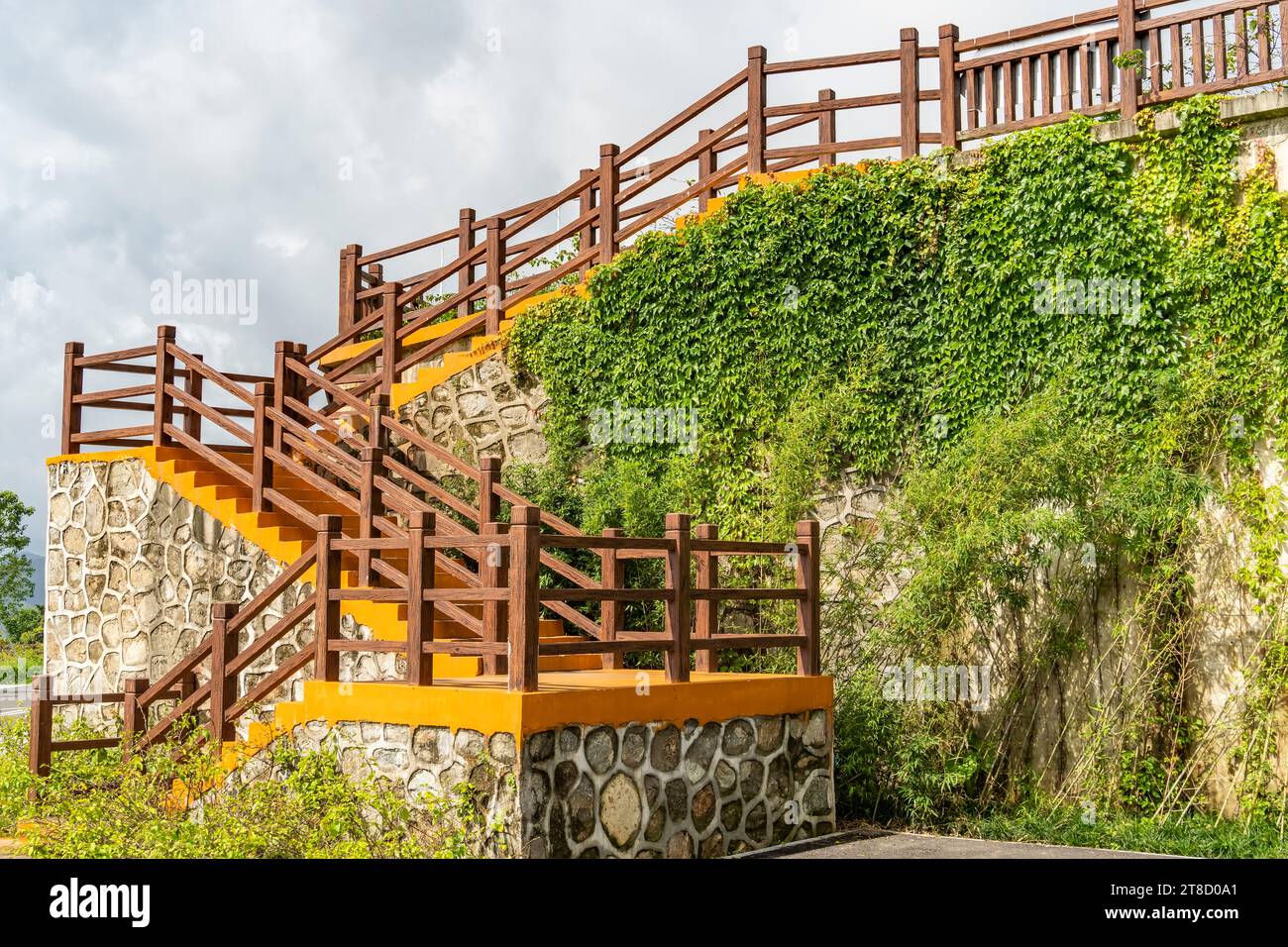 green walkway with ivy and stair Stock Photo - Alamy