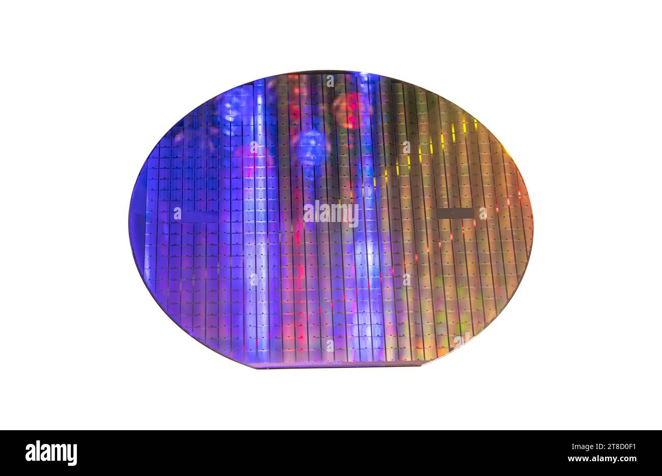 Semiconductor wafer disk made of silicon isolated on white Stock Photo ...