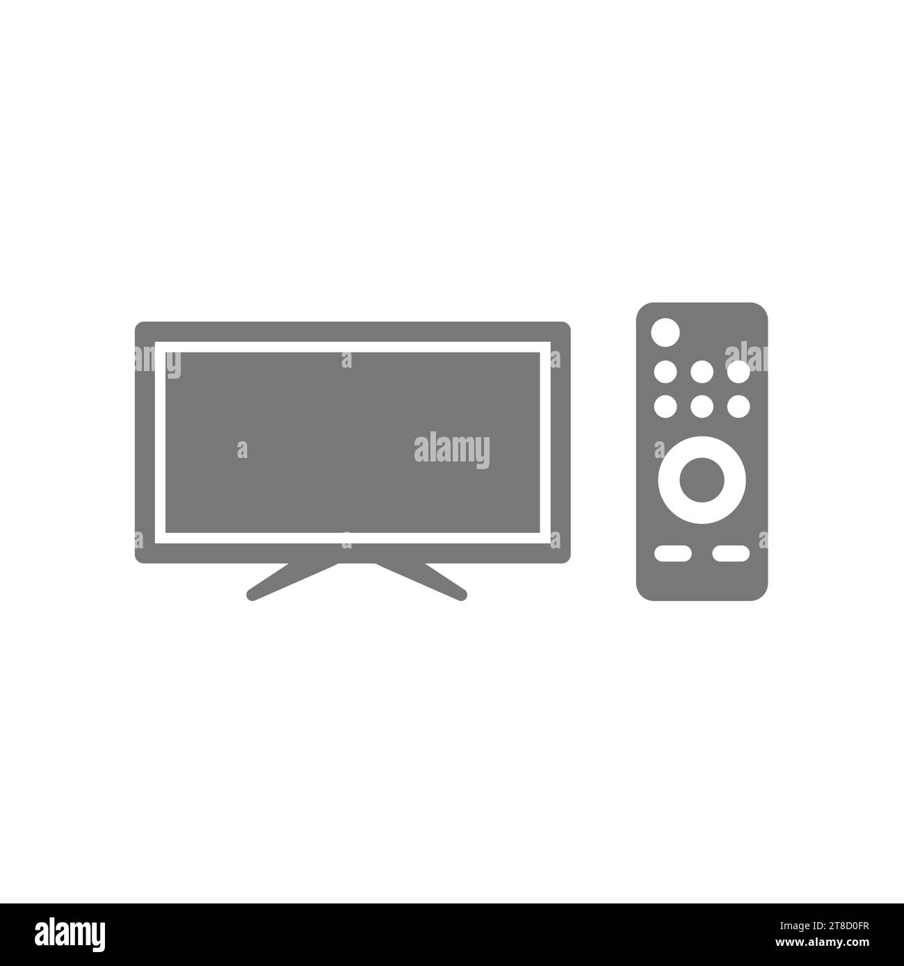 Vectors tv screen and remote control vector icons television cable ...