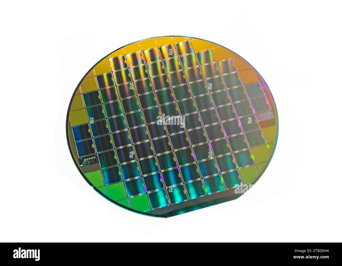 Semiconductor wafer disk made of silicon isolated on white Stock Photo ...