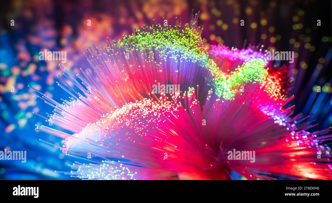 optical fibres on technology background Stock Photo - Alamy