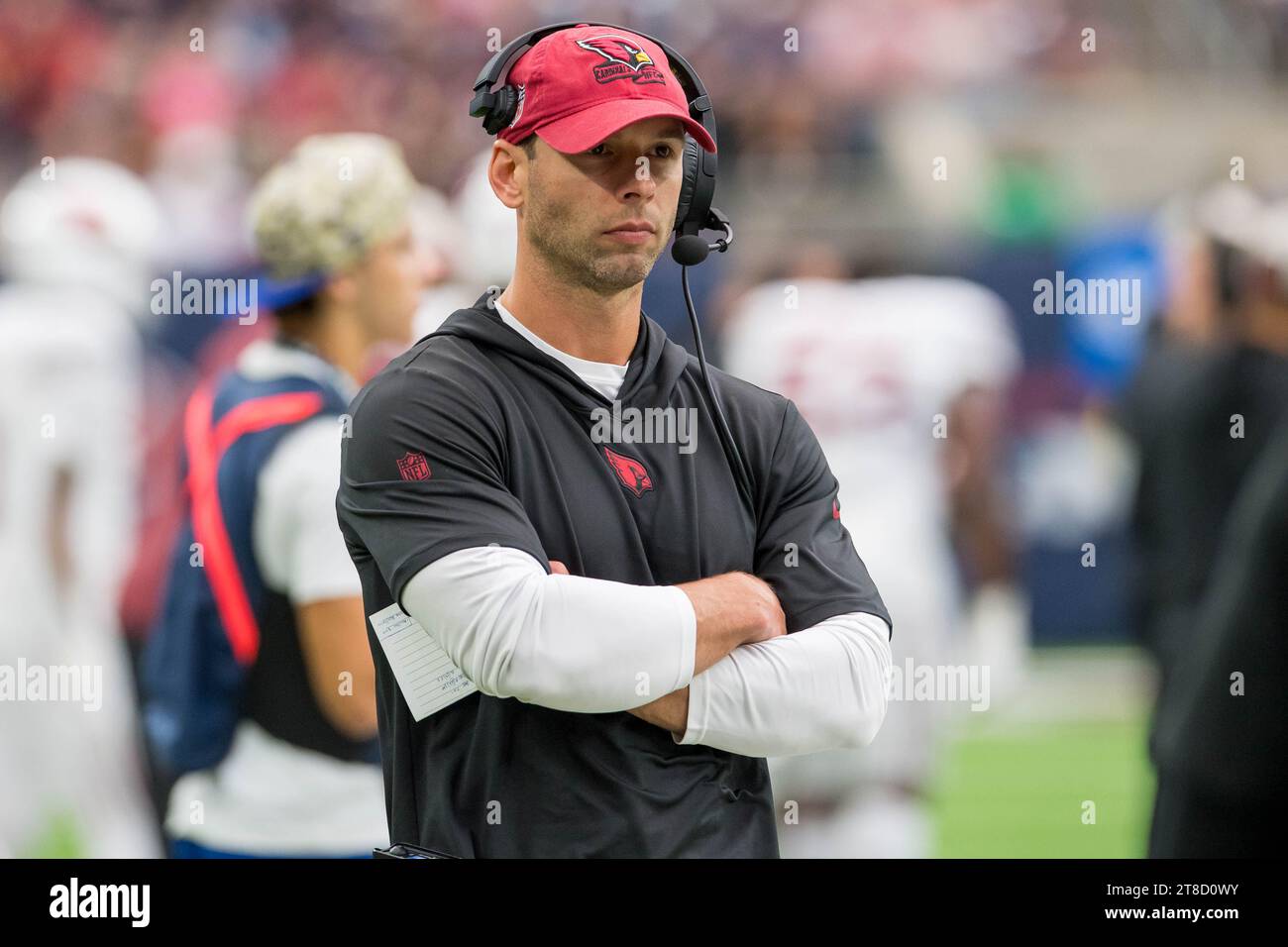 Houston, TX, USA. 19th Nov, 2023. Arizona Cardinals head coach Jonathan Gannon during a game ...