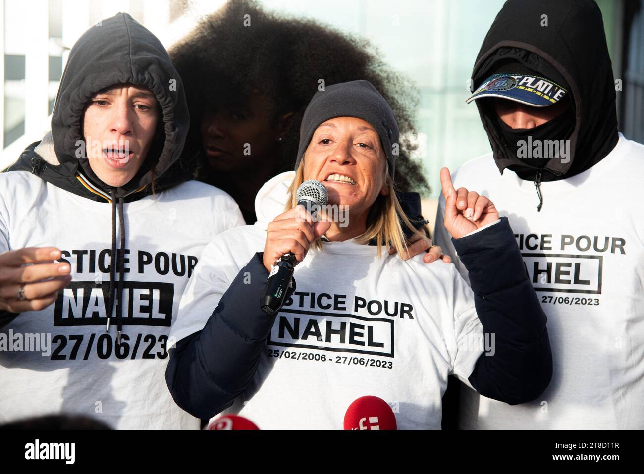 Mounia, the mother of Nahel M, a 17-year-old teenage driver who was ...