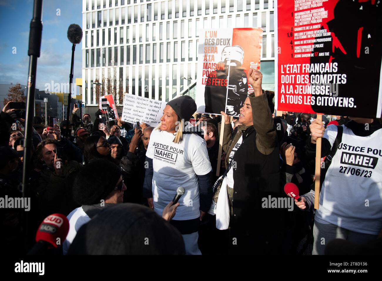 Mounia, the mother of Nahel M, a 17-year-old teenage driver who was ...