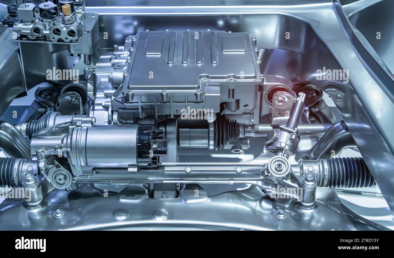 electric system of eco car front engine Automotive part concept Stock ...