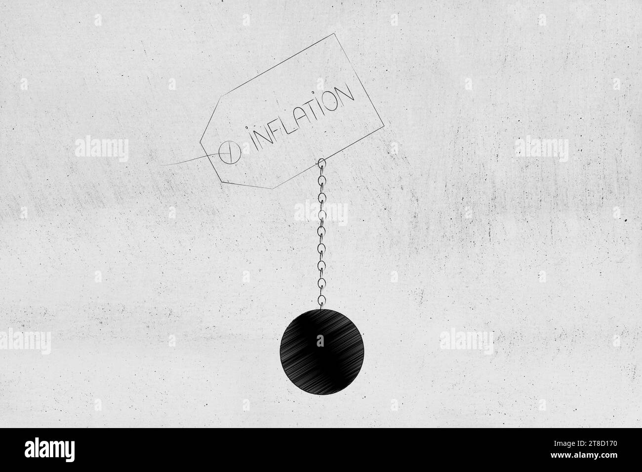 inflation and recession conceptual illustration, inflation price tag ...
