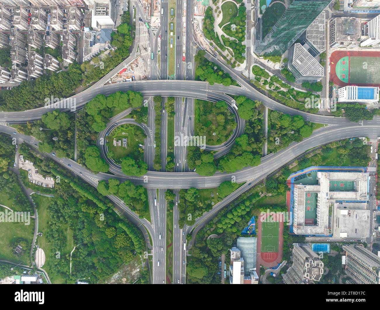 highway road junction in metropolis city center, Transportation and ...