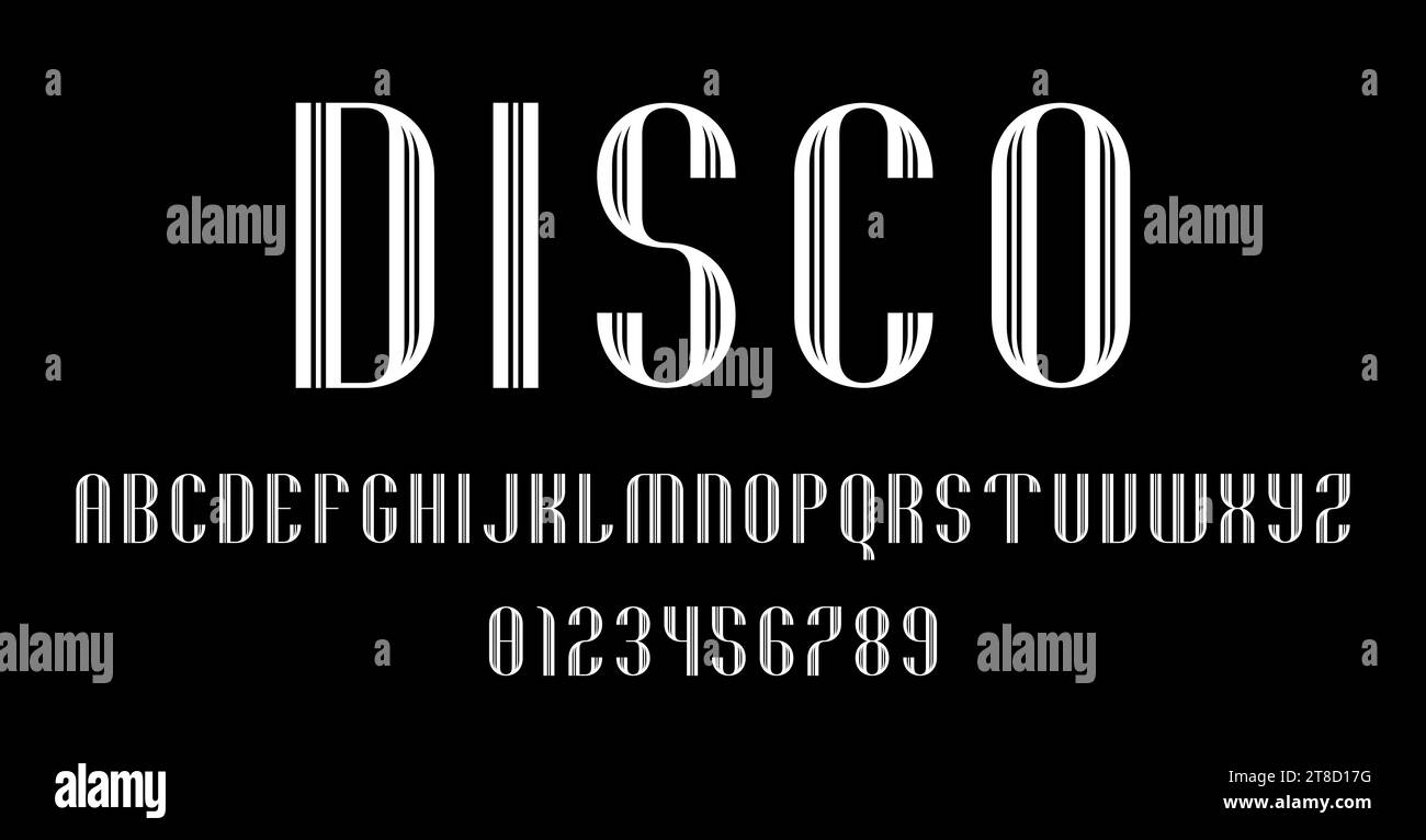 Set of alphabets font letters and numbers modern abstract design with ...
