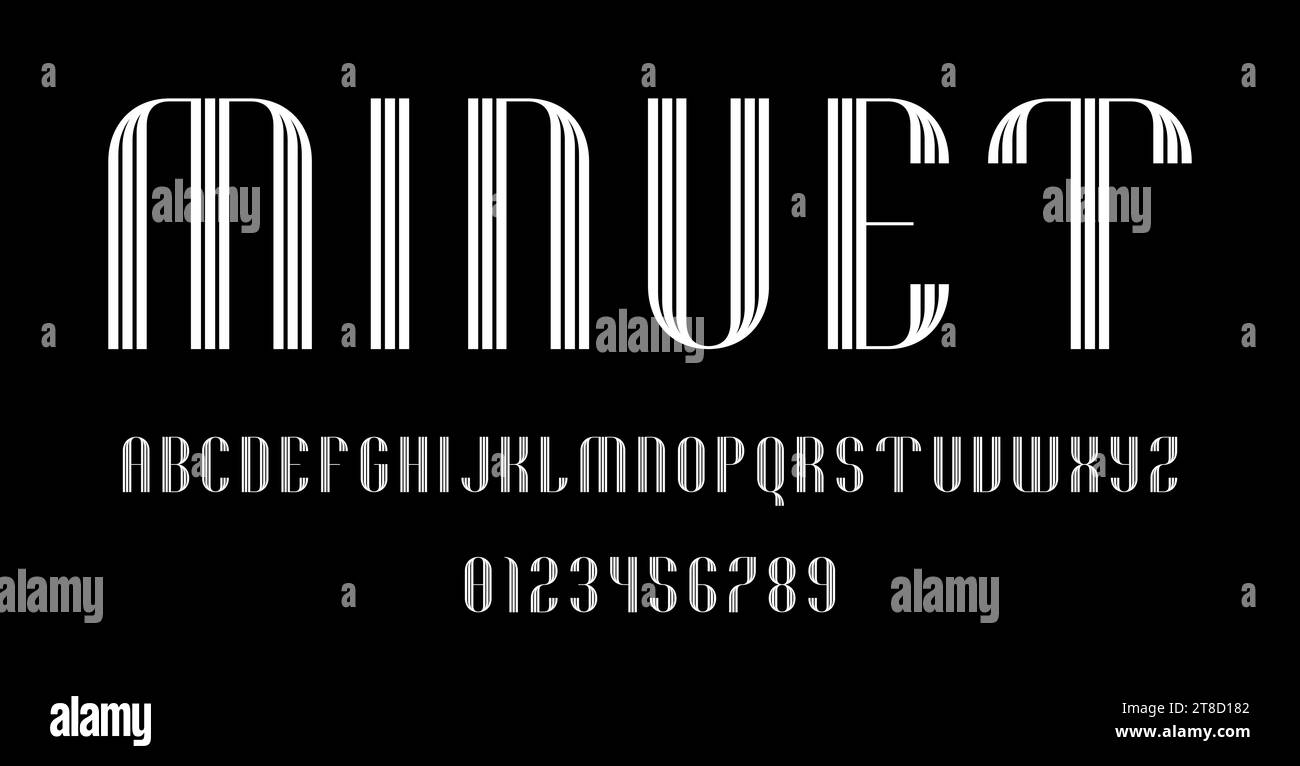 Set of alphabets font letters and numbers modern abstract design with ...