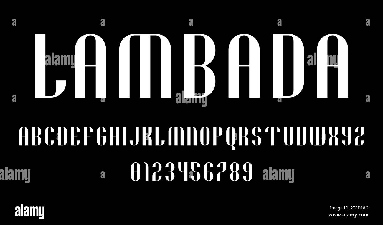 Set Of Alphabets Font Letters And Numbers Modern Abstract Design Vector