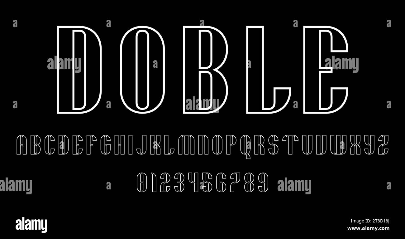 Set Of Alphabets Font Letters And Numbers Modern Abstract Design