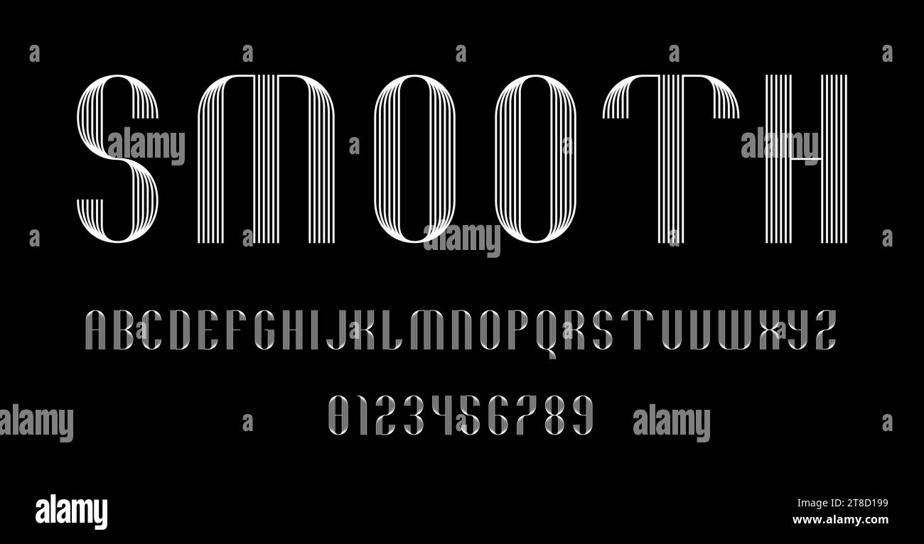 Set of alphabets font letters and numbers modern abstract design with ...