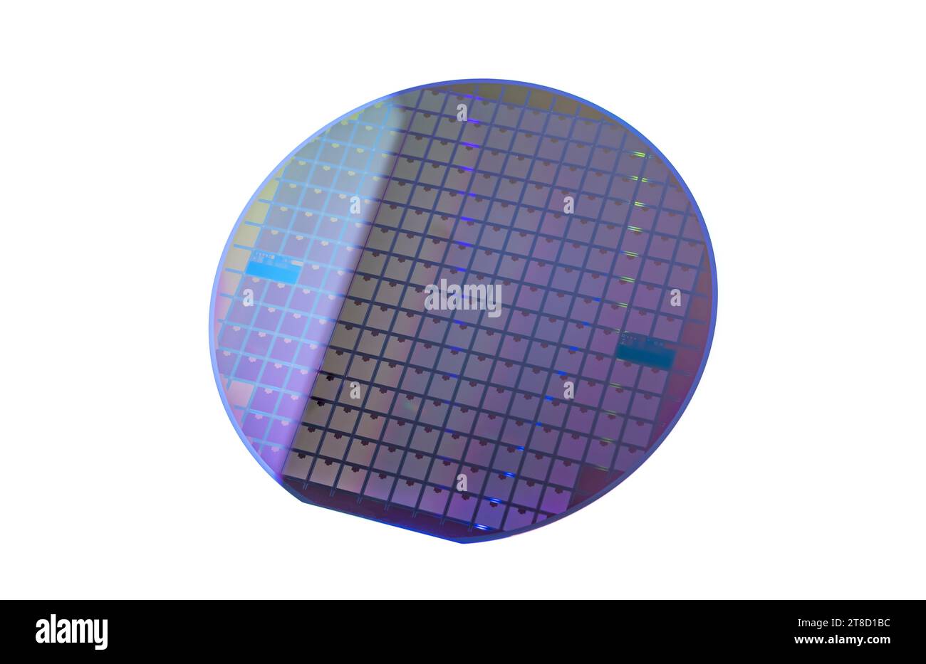 Semiconductor wafer disk made of silicon isolated on white Stock Photo ...