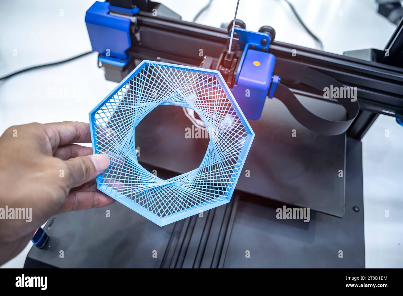 hand with Object printed on 3d printer close-up Stock Photo - Alamy