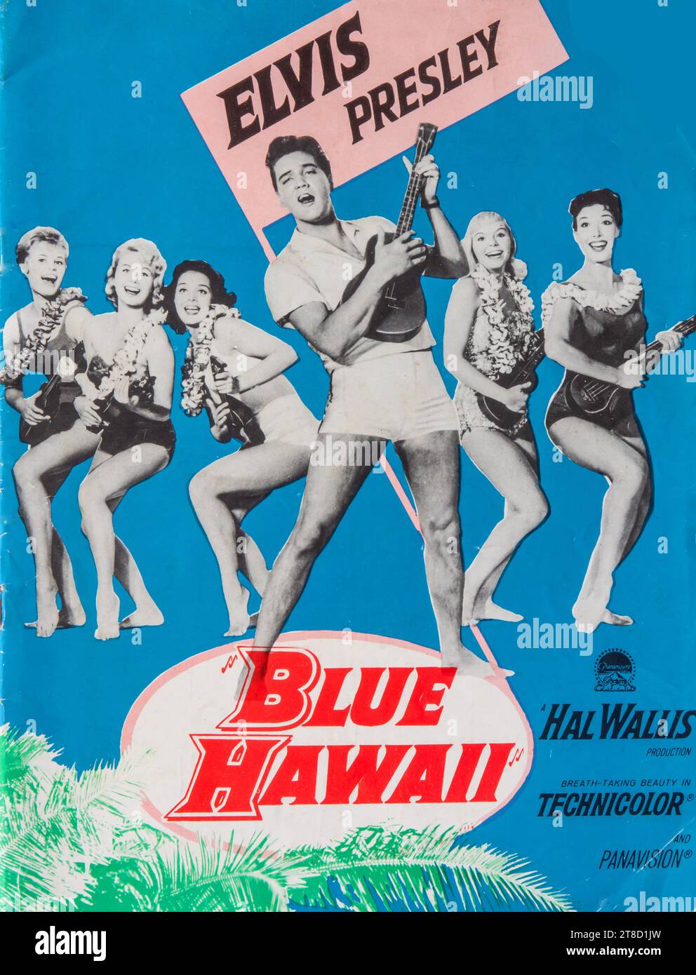1961 Souvenir Program Movie magazine for the musical film Blue Hawaii starring Elvis Presley ...
