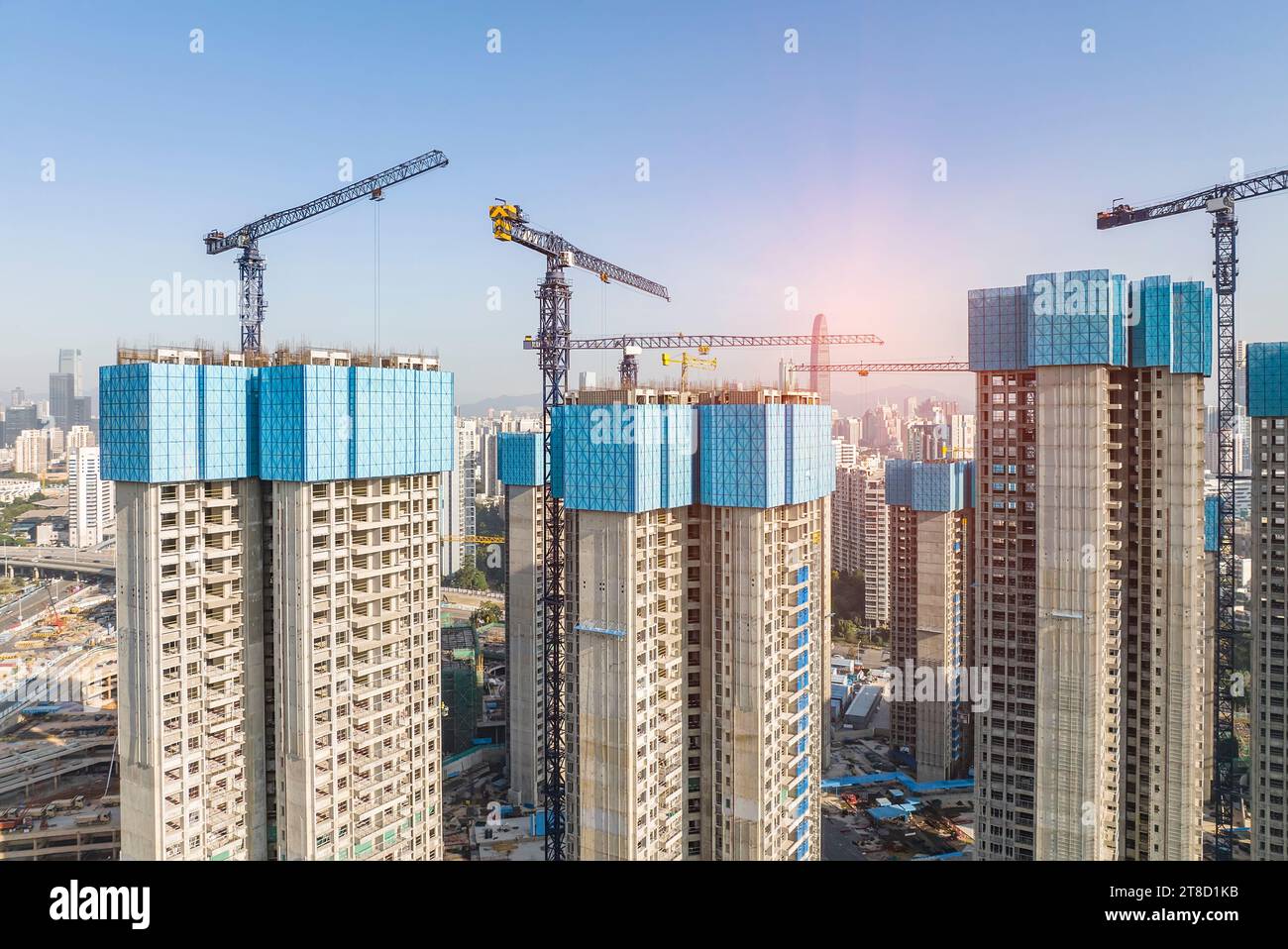 Construction of high-rise buildings in City, industrial construction ...