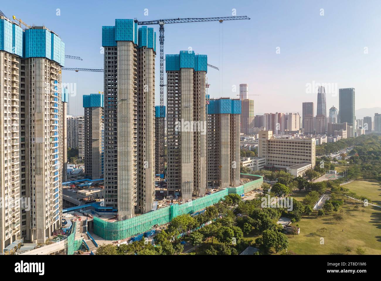 Construction of high-rise buildings in City, industrial construction ...