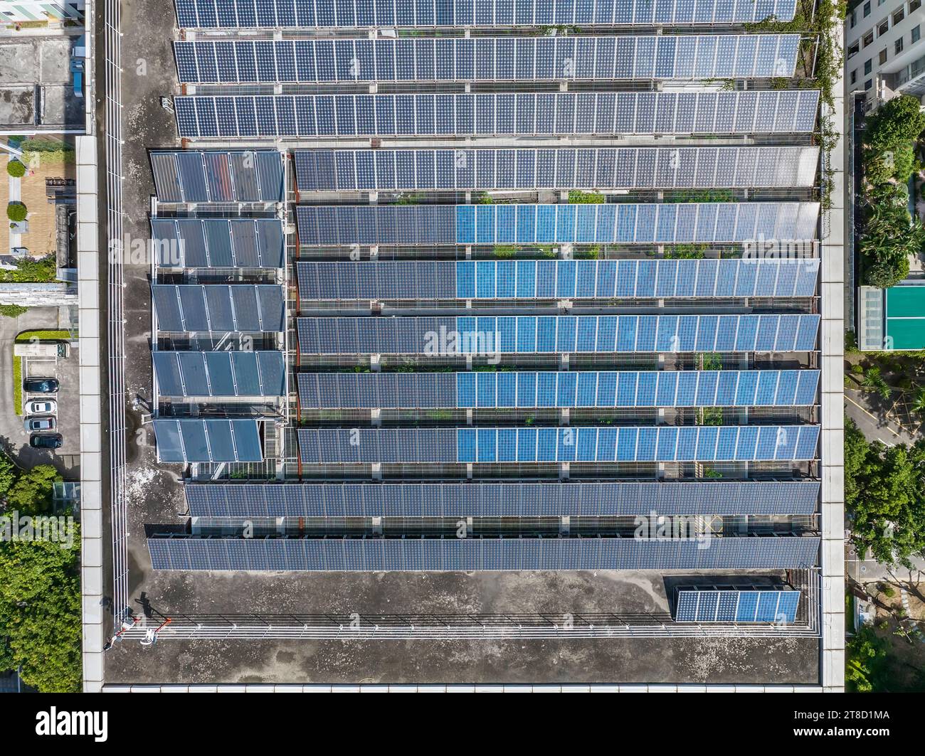 solar or photovoltaic cell in panel on roof top building,Technology to ...
