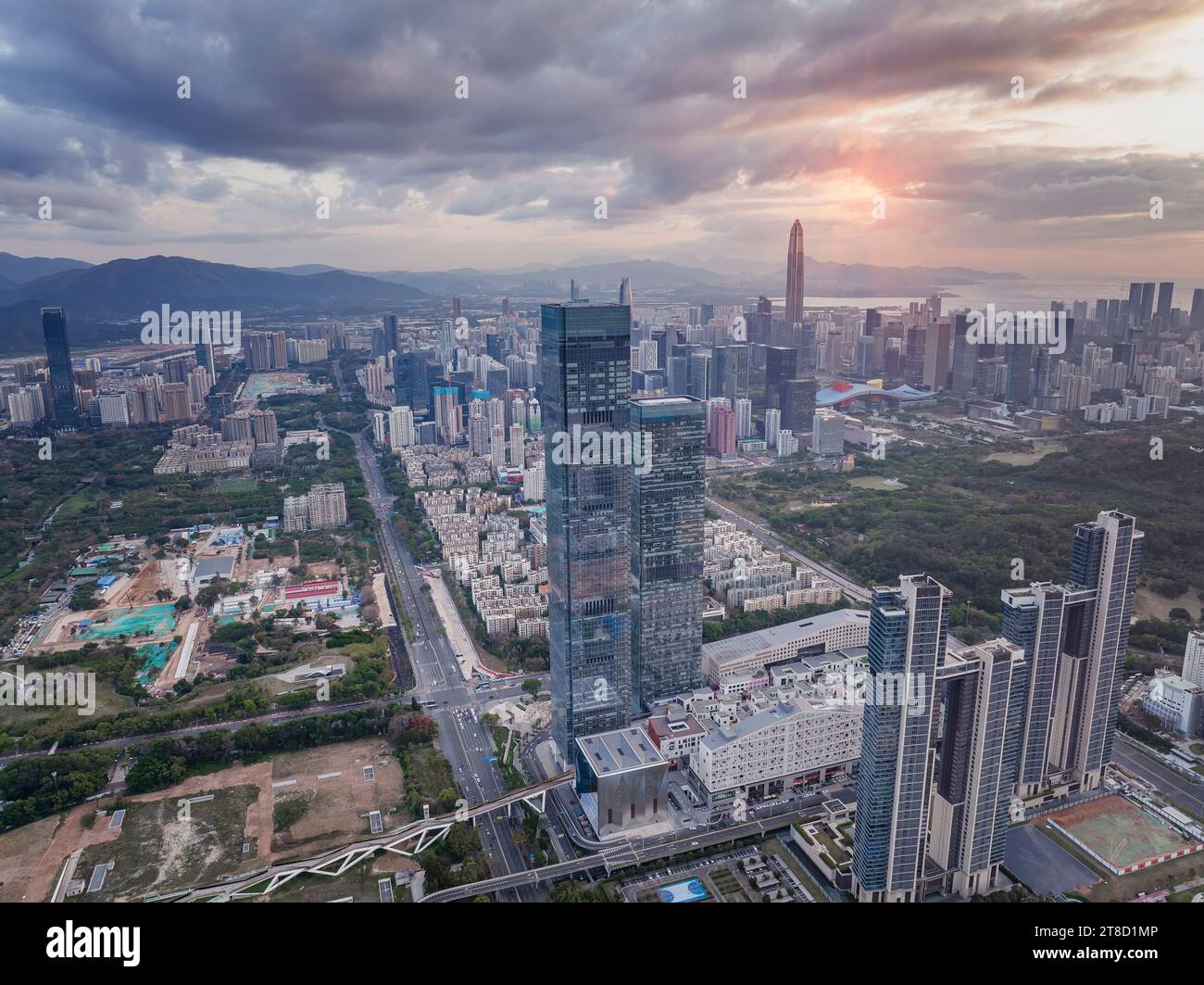 Aerial view of Skyline in Shenzhen city in China Stock Photo - Alamy
