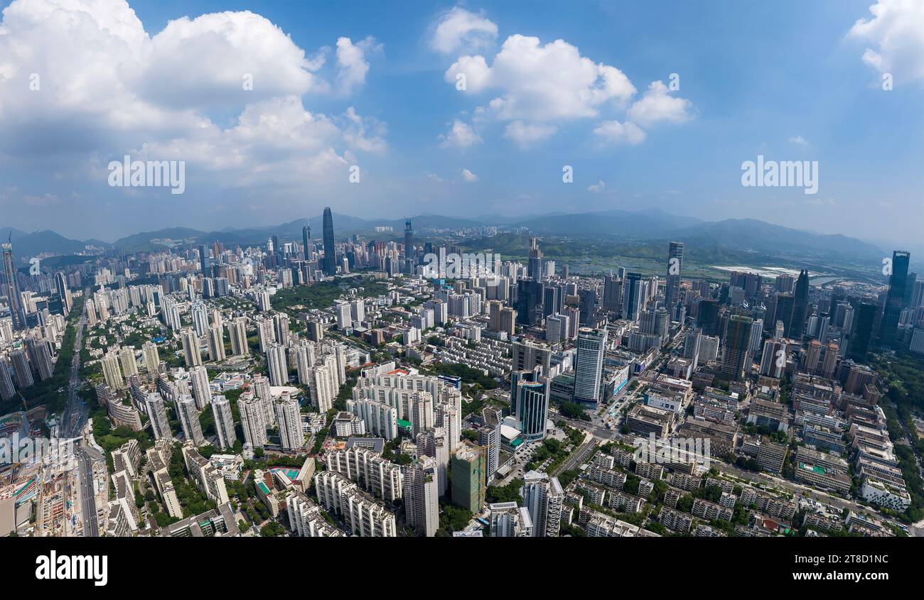 Aerial view of Skyline in Shenzhen city in China Stock Photo - Alamy
