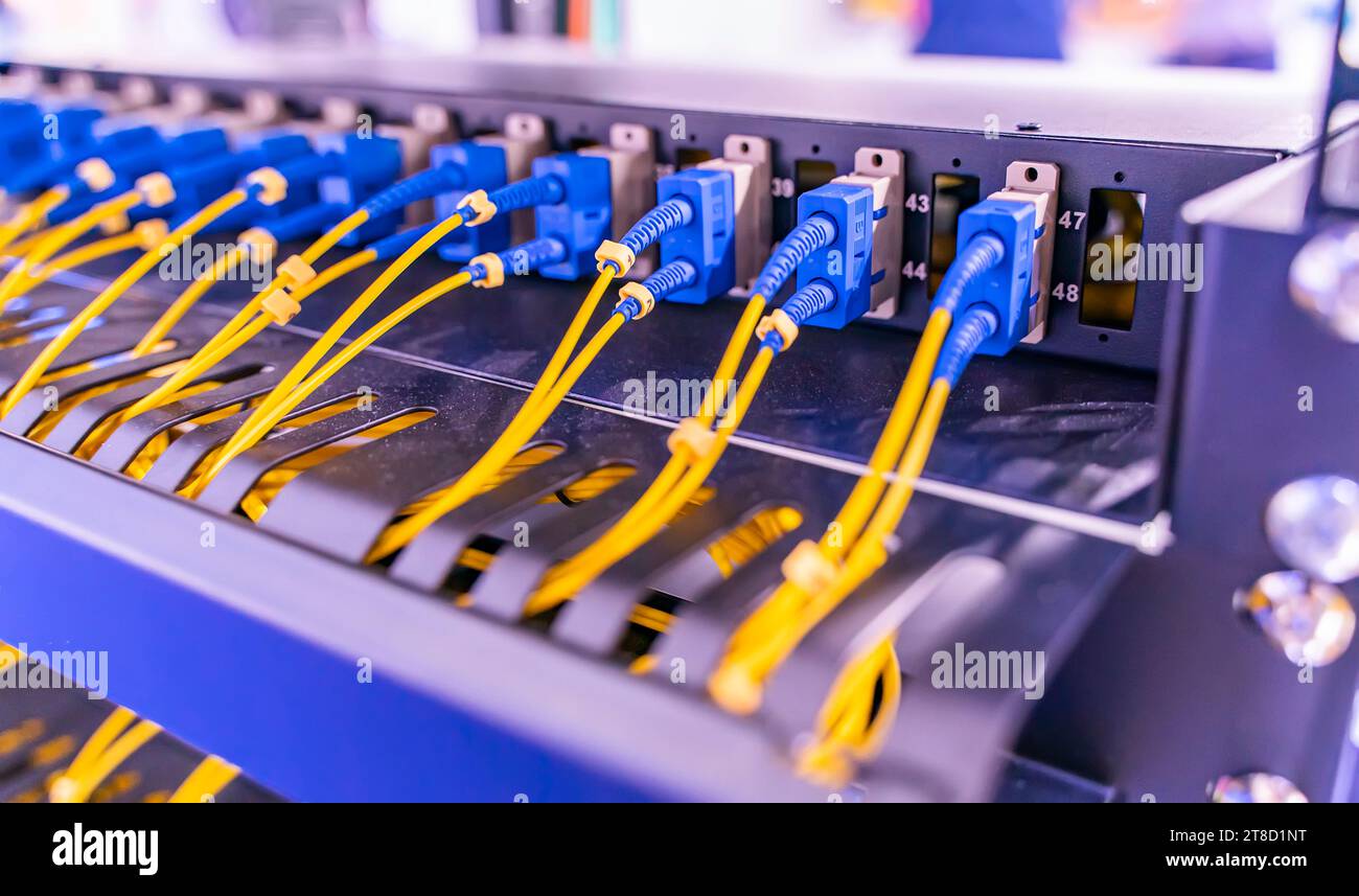 Data transfer by optical fibre information technology Stock Photo - Alamy