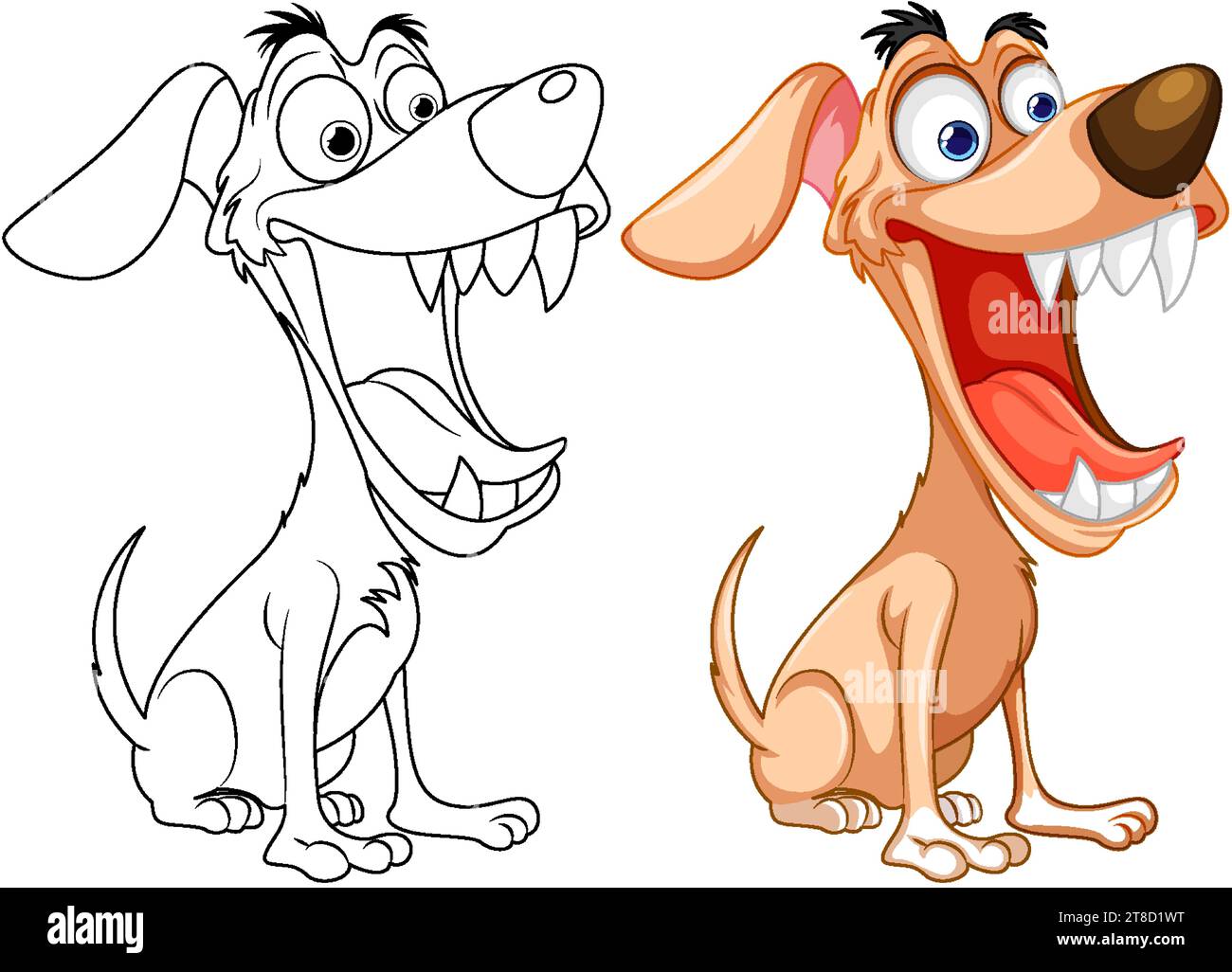 Cute playful crazy dog cartoon illustration Stock Vector Image & Art ...