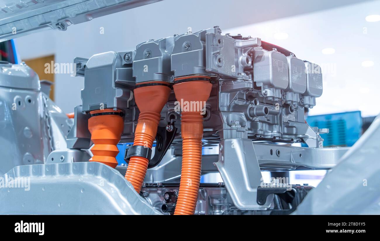 electric system of eco car front engine Automotive part concept Stock ...