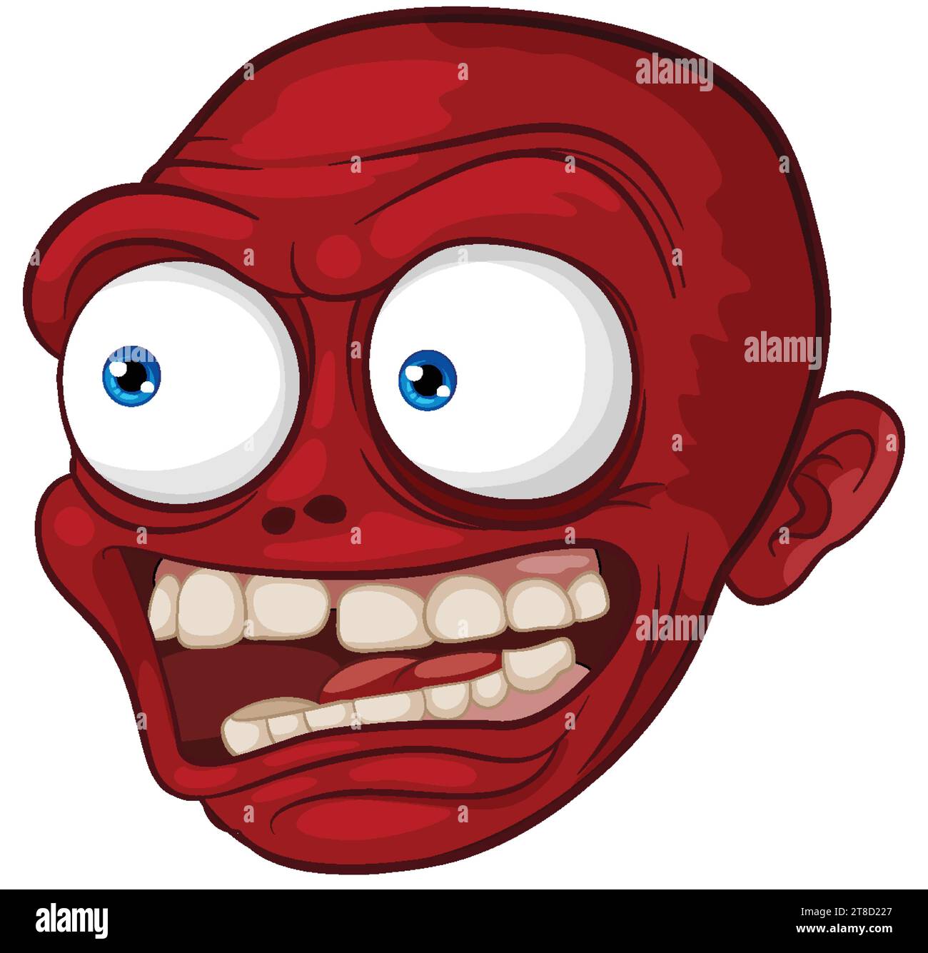 A chilling cartoon illustration of a bald zombie monster man Stock ...