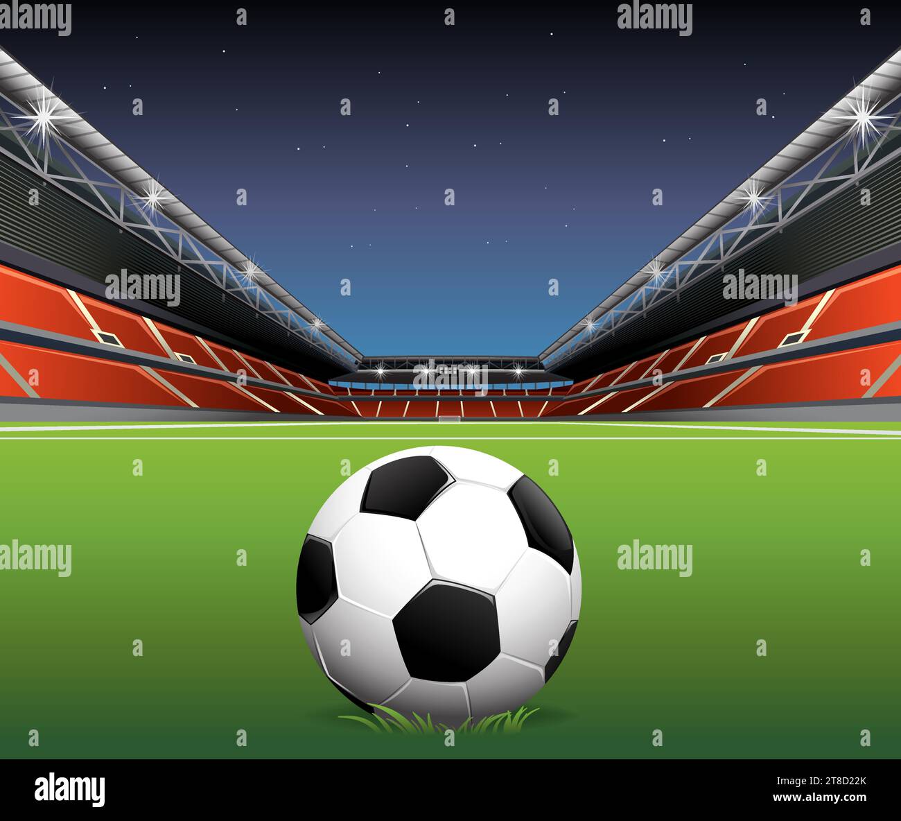 Close-up of an empty football stadium at night Stock Vector Image & Art ...