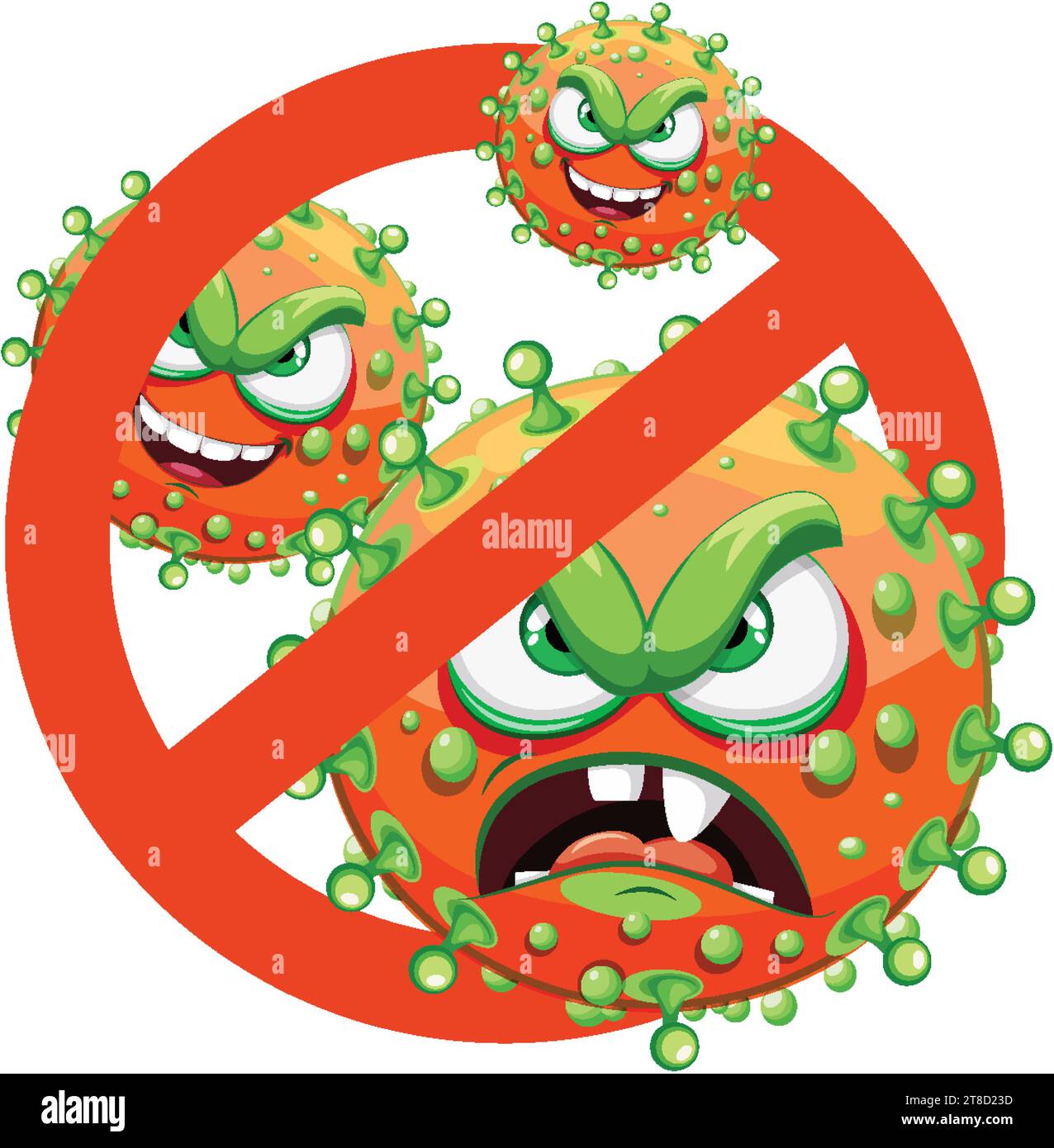 A vector cartoon illustration of a monster-like bacteria germ virus ...