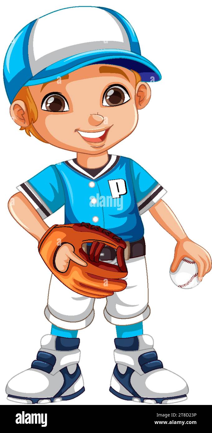 Baseball player cartoon character illustration Stock Vector Image & Art ...