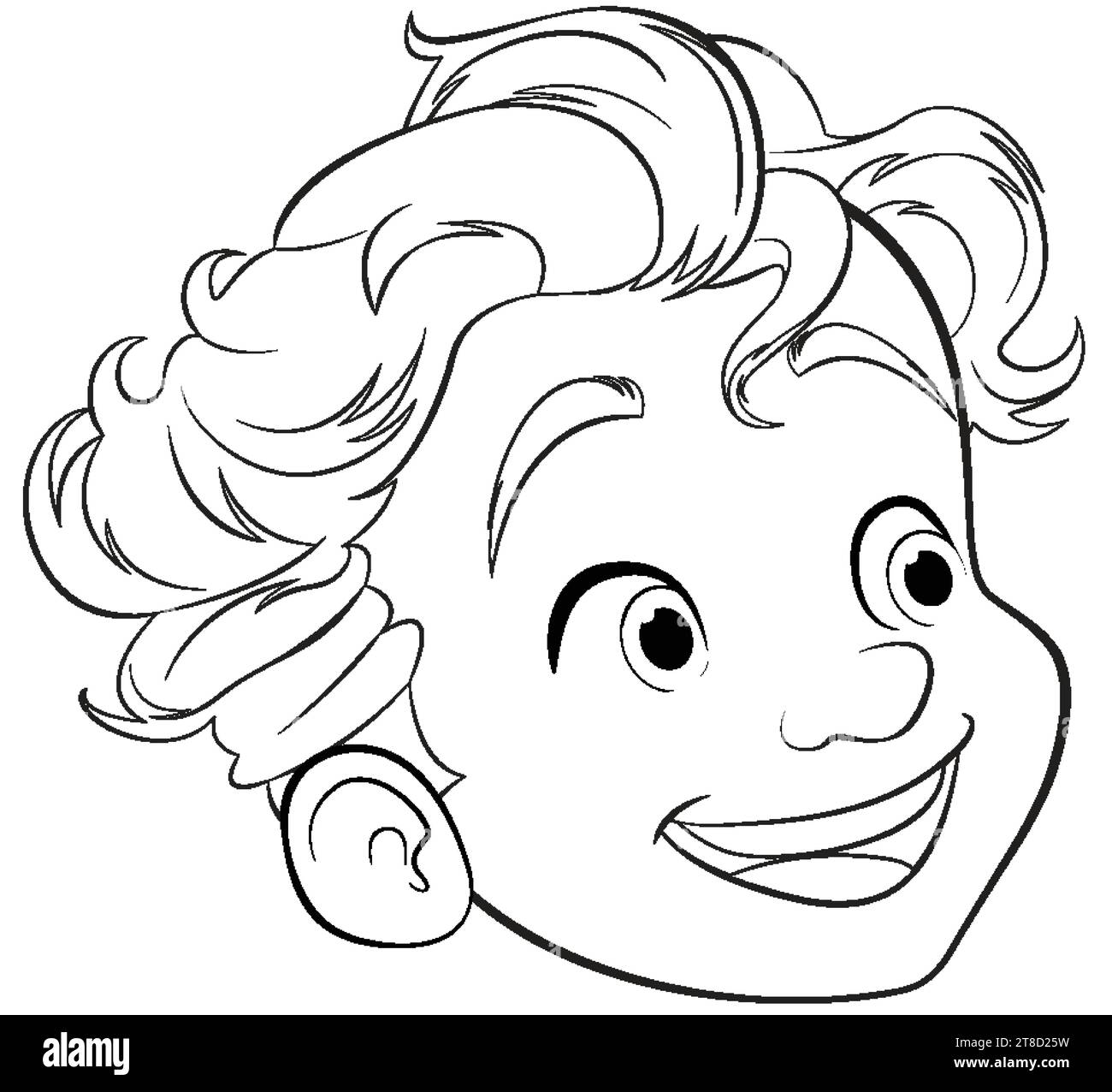 Vector illustration of a charming boy with a cheerful expression Stock ...