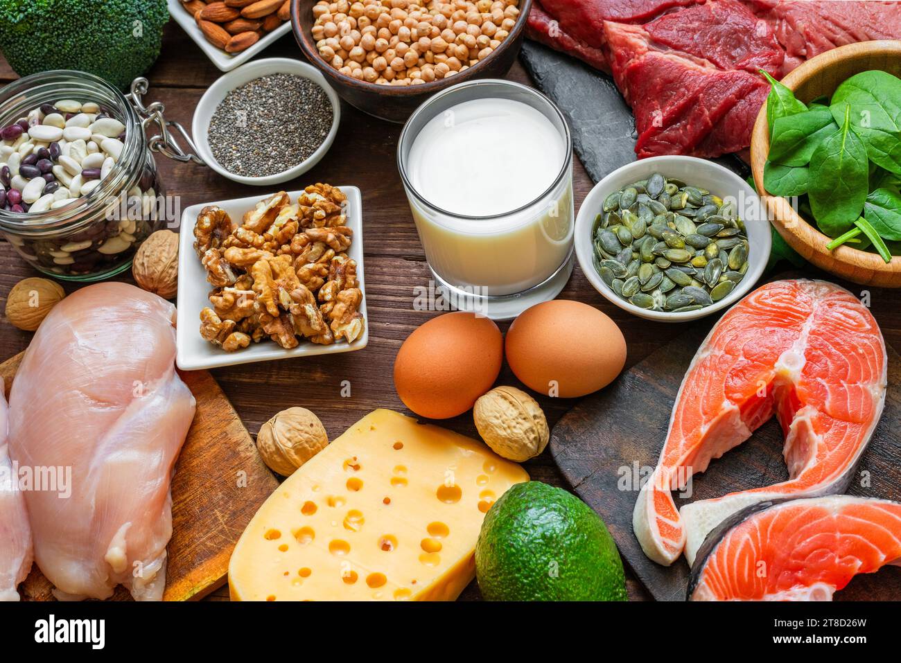 High vegetable and animal protein food sources. Fish, meat, poultry ...