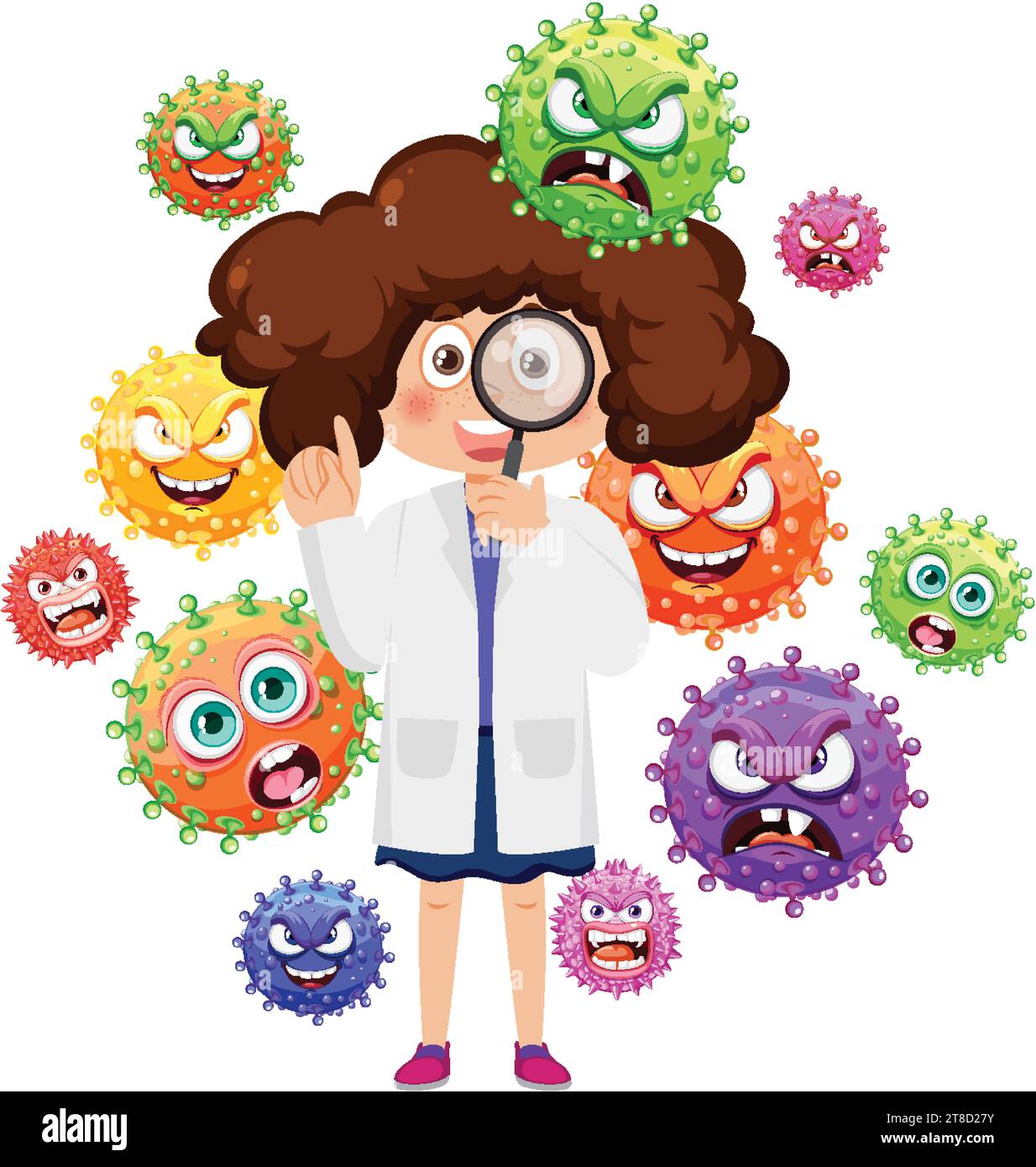 Scientist using magnifying glass microscope hi-res stock photography ...