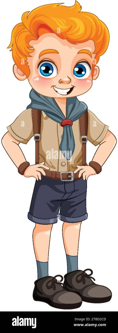 Scout Boy Cartoon Character illustration Stock Vector Image & Art - Alamy