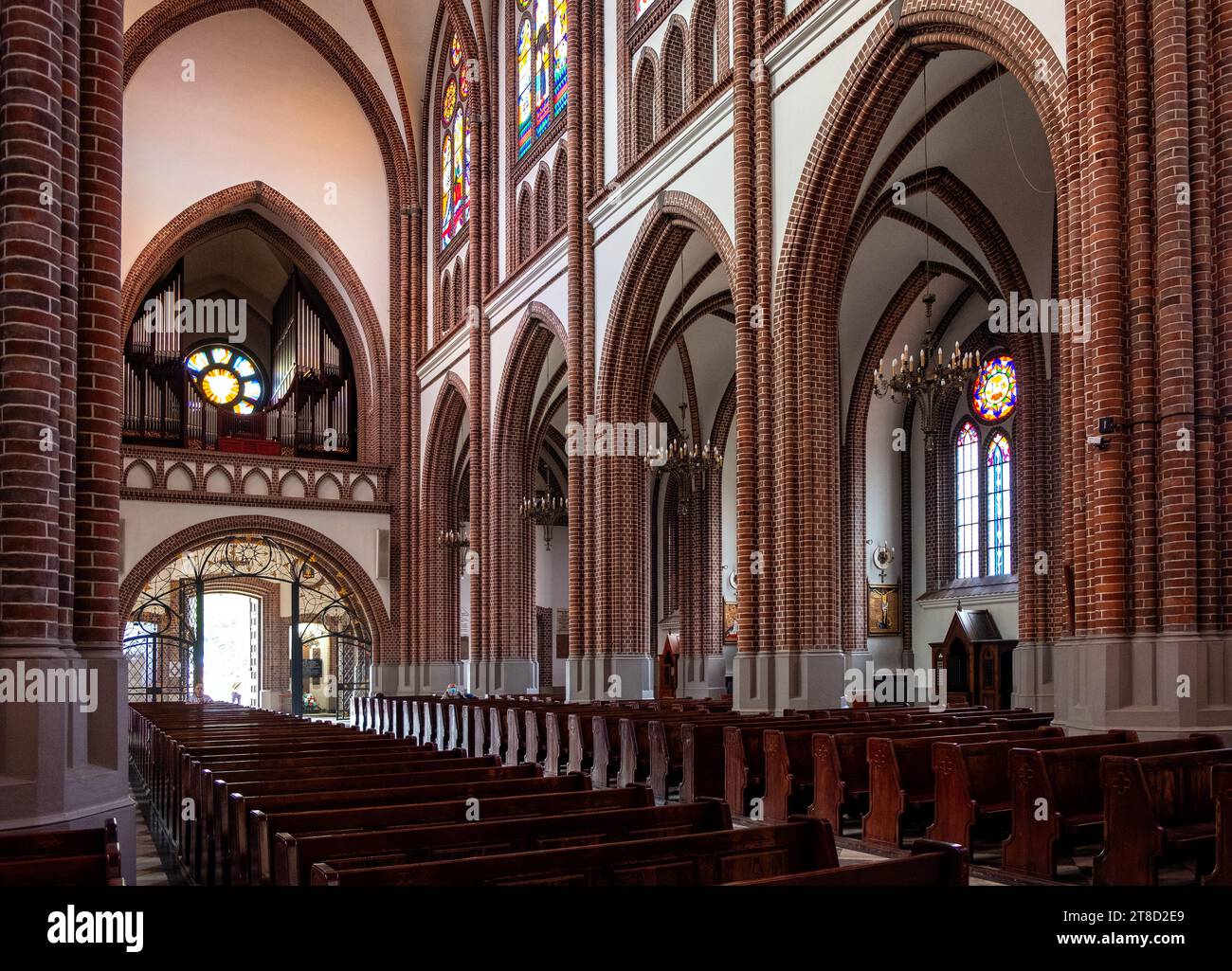 Warsaw, Poland - June 6, 2021: Main nave and choir of Saint Florian ...