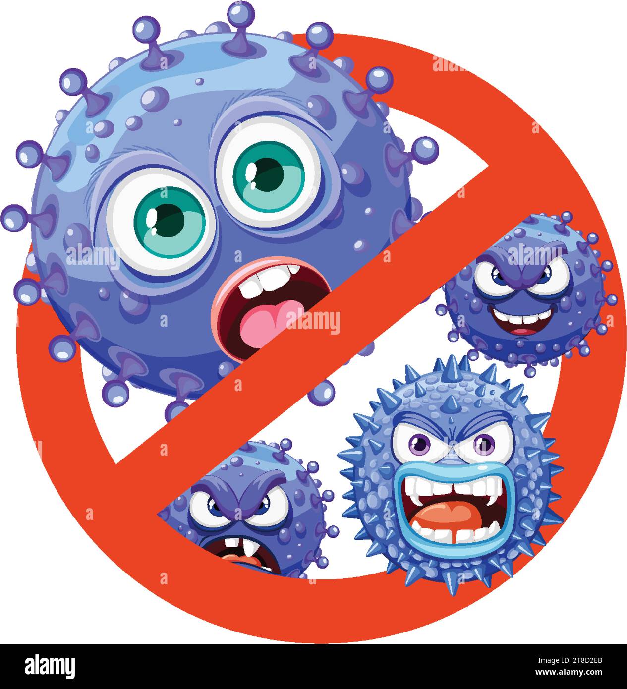 A vector cartoon illustration of a monster-like bacteria germ virus ...