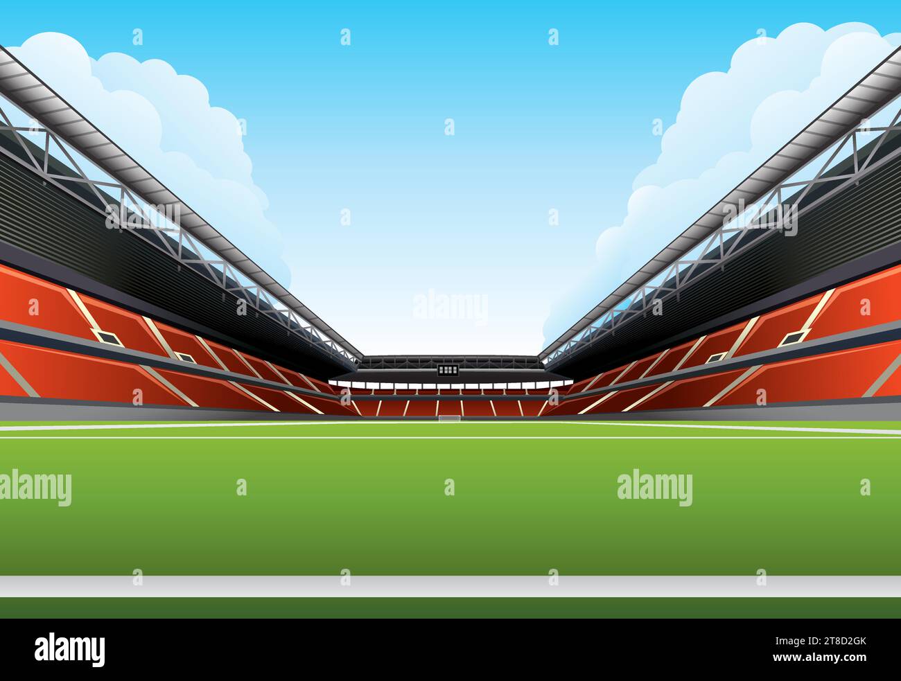 Illustration of an empty football stadium, devoid of any activity Stock ...