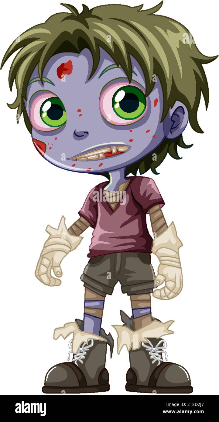 A vector illustration of a male zombie with purple skin Stock Vector ...