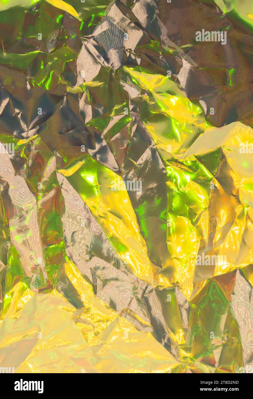 Holographic plastic wrinkled film with contrast light reflections Stock ...