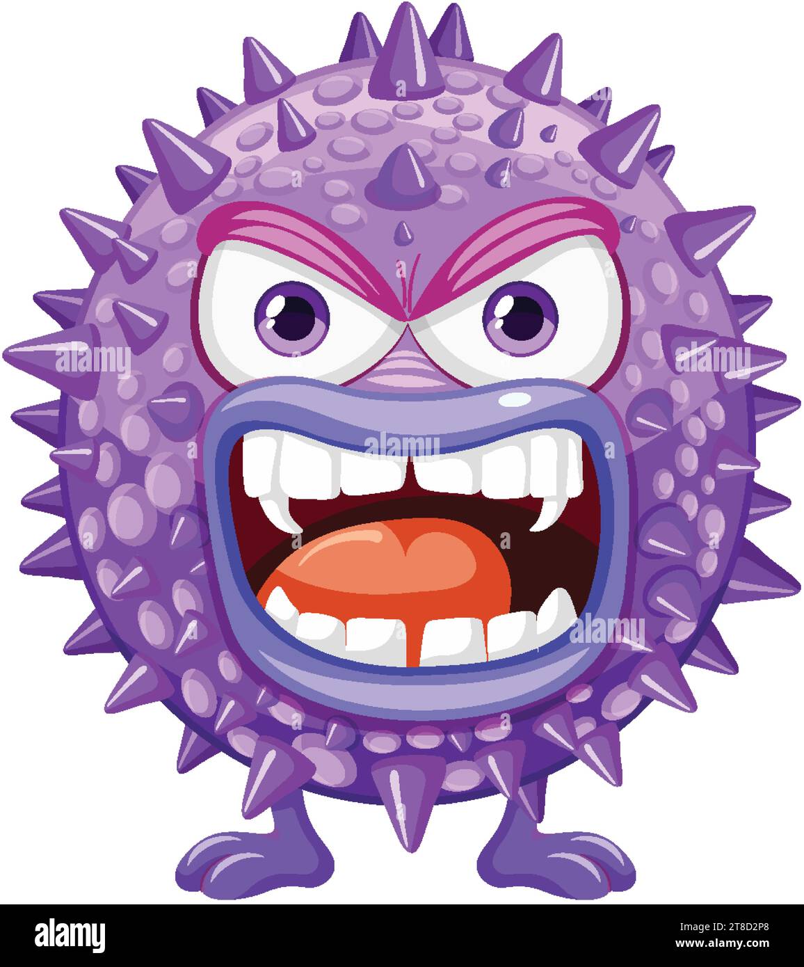 A quirky and colorful cartoon character with spiky features Stock ...